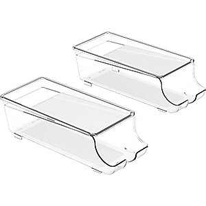 Simple Houseware 2-Pack Front-Loading Beverage Soda Can Organizer Dispenser, Clear