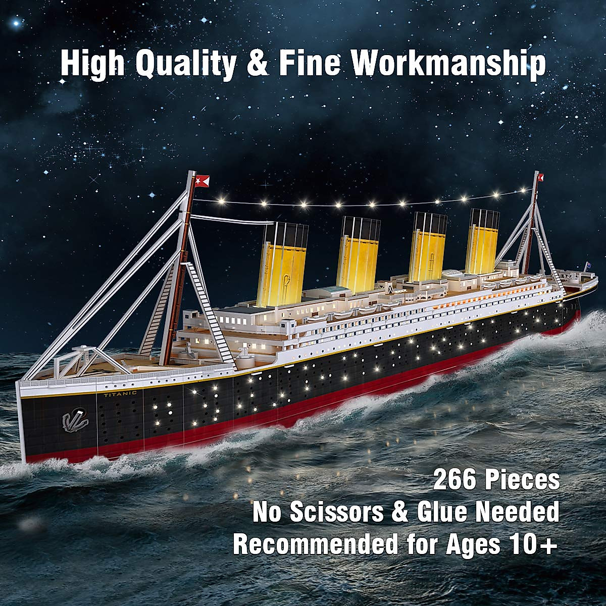 CubicFun 3D Puzzles for Adults - LED Titanic 35'' Large Ship - New Home Desk Decor - House Warming, Wedding, Anniversary, Valentines Day Teacher Gifts for Him Her Stocking Stuffers for Adults