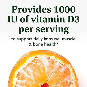 ​MegaFood D3 1000 IU (25 mcg) Gummy - Vitamin D Supplement for Bone, Muscle & Immune Support - Non-GMO, Gluten-Free - Mixed Fruit - 70 Count