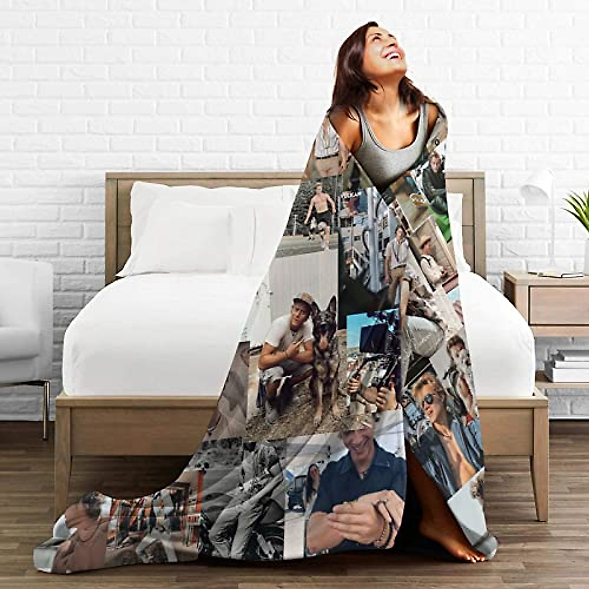 Rudy Pankow As Jj Throw Blanket Soft and Comfortable Warm Beach Blanket Picnic Blanket Fleece Blankets for Sofa Offiece Bed Car Camp Couch for Adults Kids 50"X40"