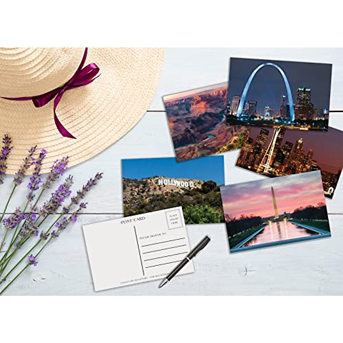 Better Office Products 50 Pack Travel Postcards, Famous US Landmarks and Historical Sites, High Gloss Photo Post Cards, 4 x 6 inch, 25 Amazing Photos of National Landmarks
