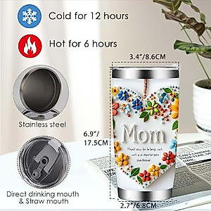 FOCIUZTA 20oz Vibrant Floral Tumbler with lid, Travel Coffee Cup, Ideal for Easter, Mother Day, and birthday gifts