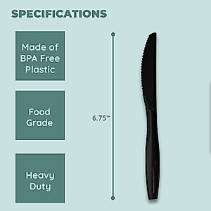 Plastic Cutlery: Disposable Utensils, Clear, White & Black Packs - Great for Parties, Picnics, Office & School