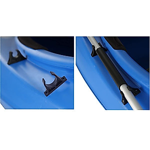 Dong Huang 4pcs Durable Kayak Paddle Holder Clip Accessories, Plastic Oar Holder Clip, Paddle Boat Holder Oar Keeper for Kayaks Canoes Rowing Boats Inflatable Boat,with Screws(2 Pairs)