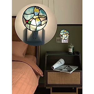 DUONAYU Stained Glass Dragonfly Night Light, Bedroom Bedside Night Light, Suitable for Living Room, Corridor, Children's Room,Night Light for Kids Plug into Wall.DYM9012