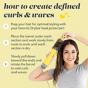 Drybar The Half Shot Small Round Blow-Dryer Brush | Faster, Easier Blowouts, From Wet to Dry, Customized Styling, Perfect for Layers, Defines Curls & Waves