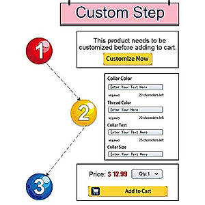 LovelyDog Embroidered Personalized ID Collar, 4 Adjustable Sizes: Extra-Small, Small, Medium, Large with Dog Name Phone#, Reflective Pet Pink Collars for Boy & Girl Dogs, X XS M L XL