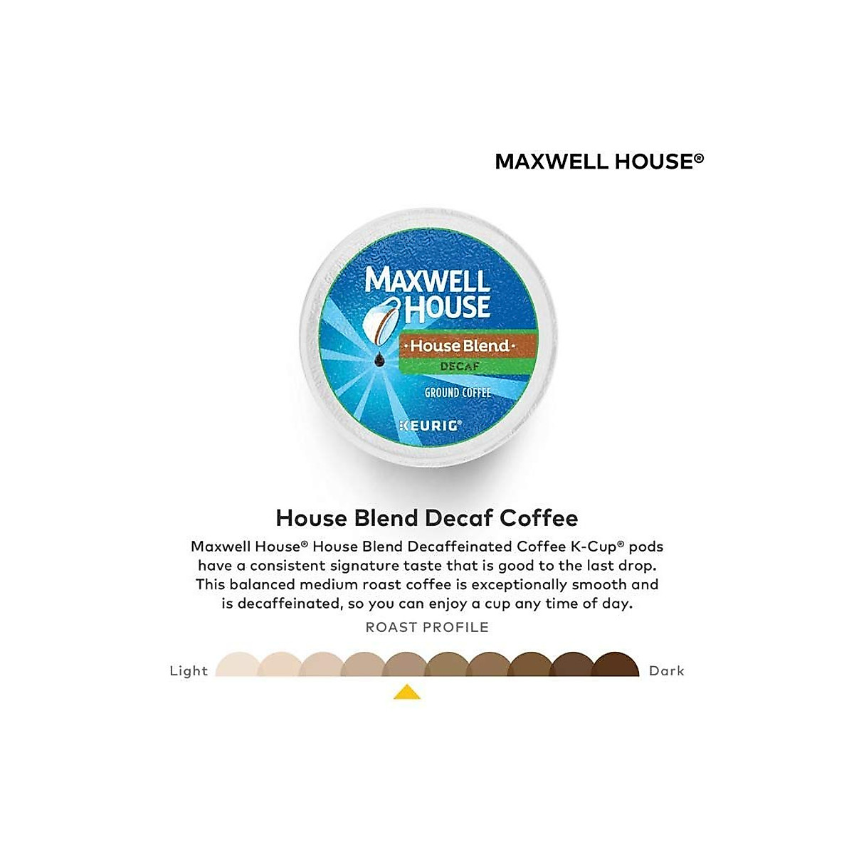 Maxwell House House Blend Decaf Coffee K-Cups, 24 Count (Pack of 2)
