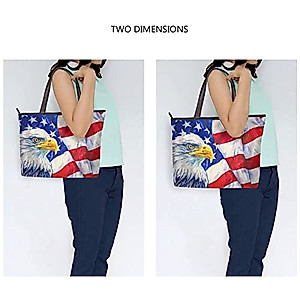 Sletend American Usa Flag Handbags for Women Fashion Tote Bags Shoulder Bag for School Travel Work Shopping