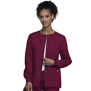 Cherokee Women's Warm Up Scrubs Jacket, Wine, Medium