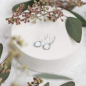 Bottled Up Designs Handmade Vintage White Leverback Botanicals Earrings, Sterling Silver, Eco Friendly, Made in USA, Birthday Gifts, Mothers Day, Women, Anniversary (Clear Cold Creame Jar)