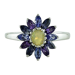 Carillon Ethiopian Opal Oval Shape Natural Non-Treated Gemstone 925 Sterling Silver Ring Birthday Jewelry for Women & Men