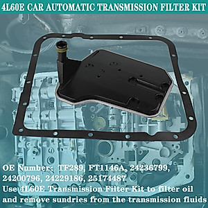 YzusGomumu 4L60E Car Automatic Transmission Filter Kit Compatible with Chevrolet Avalanche Blazer C1500 Silverado 1500 2500 Cadillac GMC Replaces# TF289 FT1146A 24236799 24200796 24229186 25174487