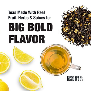 Tiesta Tea - Lemon Black Tea | Loose Leaf | Lemon Citrus Black | Premium Blend | High Caffeinated | Makes Hot or Iced | Brews Up to 25 Cups | 2 Ounce Resealable Pouch