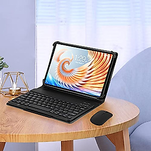 FOLOSAFENAR 2 in 1 Tablet, Octa Core CPU 10.1 Inch Tablet Dual SIM Dual Standby 100‑240V for Travel (US Plug)