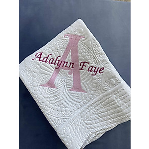 Personalized Baby Blankets Baby Quilt Monogrammed Blankets for Kids Baby Blankets for Girls Embroidered Baby Gifts Soft for Toddler boy or Girl (Sofia)