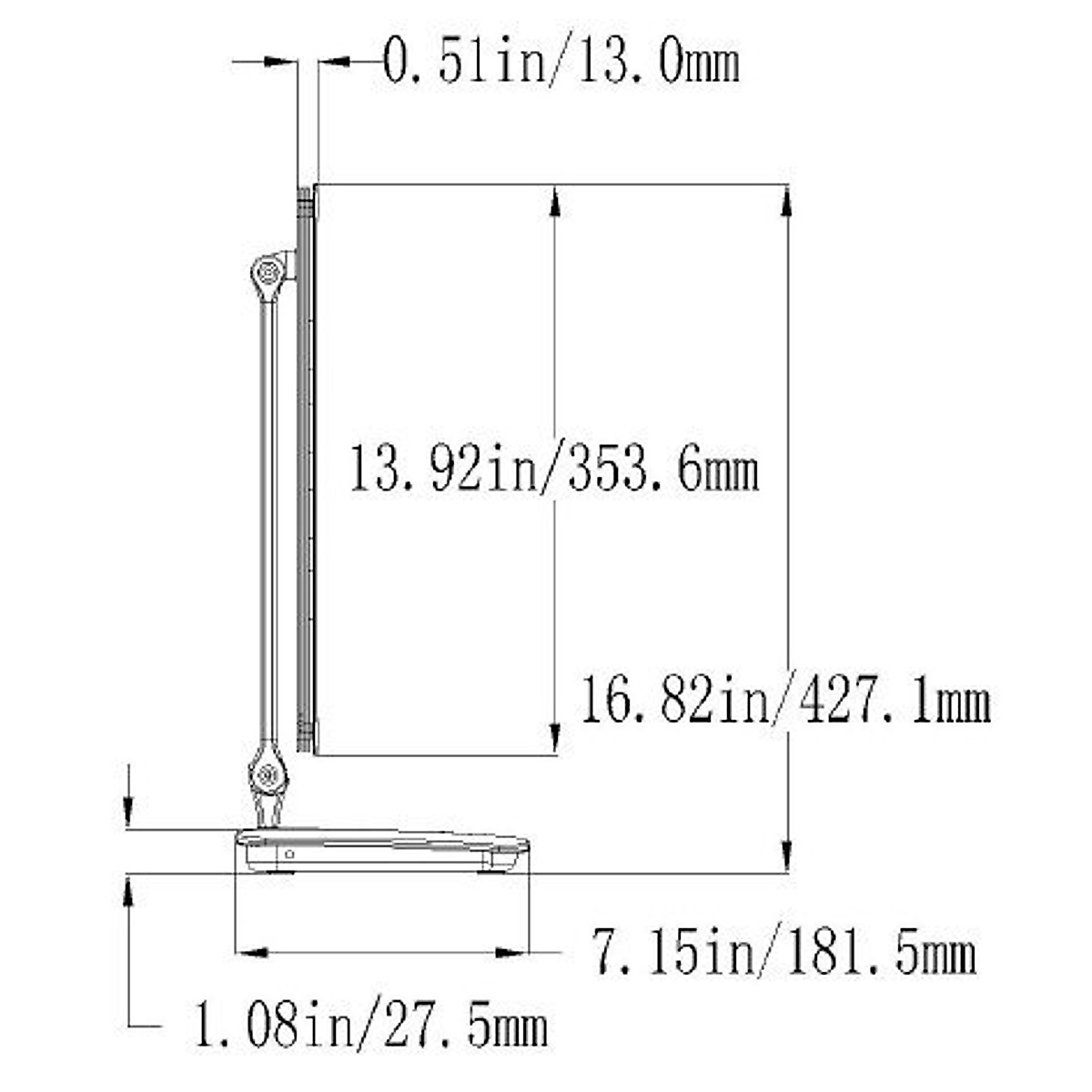 LEDwholesalers 3-level Dimmable Touch Switch Folding LED Desk Lamp 7 Watt, Pure White 2403WH