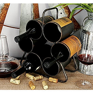 Deco 79 Metal 6 Bottle Wine Rack, 12" x 6" x 14", Black