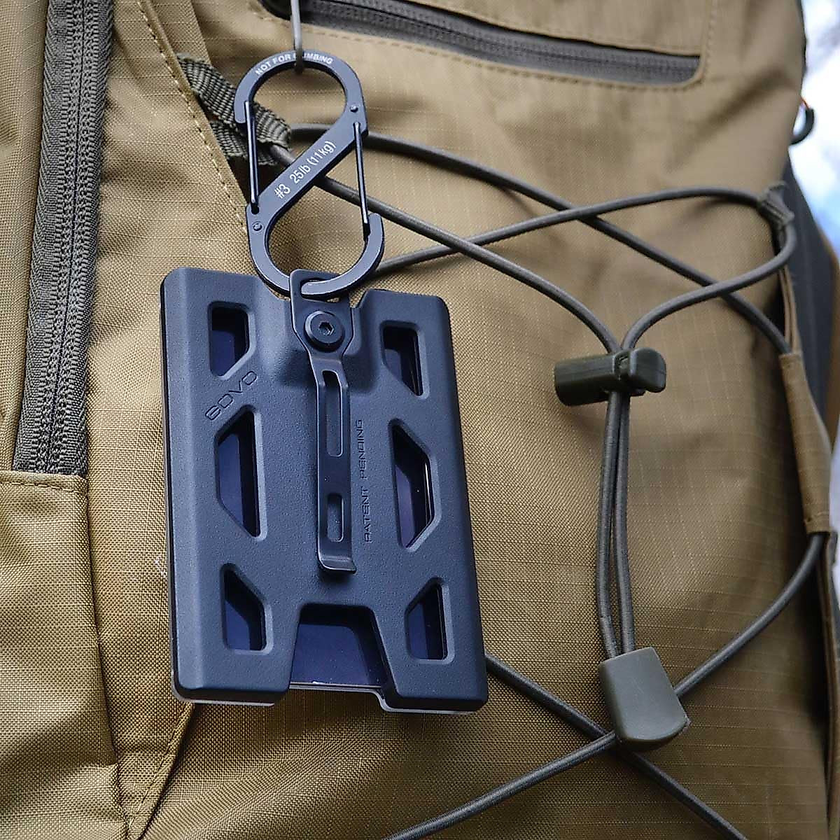 GOVO Badge Holder / Wallet - Durable Polycarbonate ID/Credit Holder with Metal Clip and 4 Cards Slot (Holds 1to 4 Cards) Black