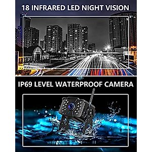 RV Wireless Backup Camera, DOUXURY IP69 Waterproof 170° Wide View Angle HD 1080P Backup Camera + HD LCD 7" Monitor, Digital Wireless Backup Camera System for Truck 5th Wheel Trailer Pickup Camper Bus