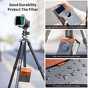K&F Concept X PRO Square Filter Holder System Kit (Filter Holder + 95mm Circular Polarizer + Square ND1000 Filter + ND8 + ND64 + 4 Filter Adapter Rings) for Camera Lens