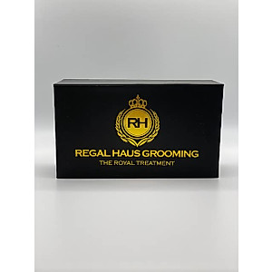 Regal Haus Grooming Premium Barber Quality Boar Bristle Beard and Mustache Brush for Men with Reusable Box- Grooming Care Products for Men - Comb Beard Oil or Balm Through Facial Hair - Military Style