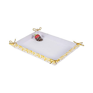 Fun Express - Lg Gold Foil Trim Treat Tray for Wedding - Party Supplies - Serveware & Barware - Serving Platters - Wedding - 2 Pieces