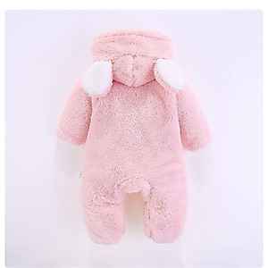 YAMEN Newborn Baby Boy Girl Sleepers Infant Snowsuit Bodysuit Footie Fleece Romper Toddler Winter Outfits 0-3 Months Pink