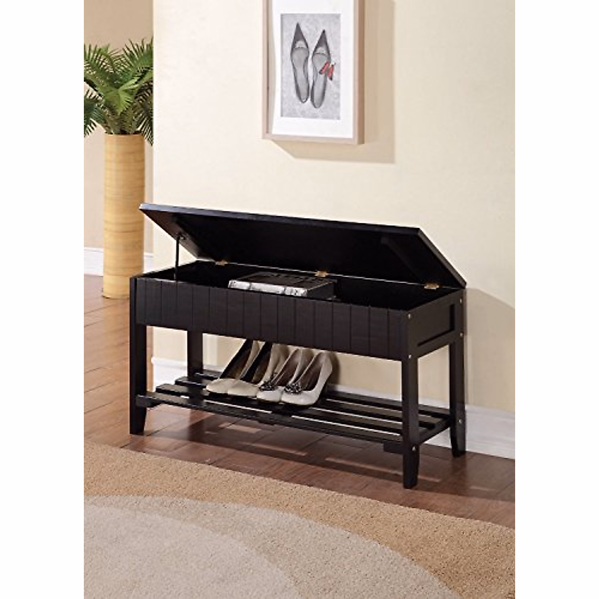 Storage Shoe Bench Black
