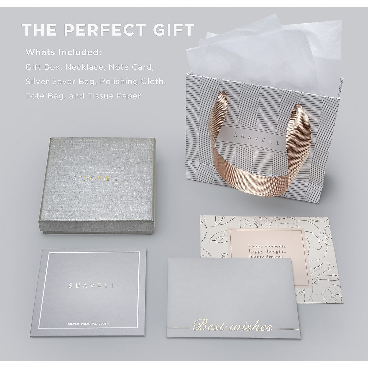 Suavell 5 Circle Necklace Pendant, 50th Birthday Gifts for Women. Sterling Silver Chain Necklace, Minimalist Jewelry, Dainty Necklace. Daughter Gift from Mom, Gifts for Women Turning 50