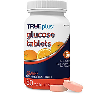 TRUEplus® Glucose Tablets, Orange - 50ct