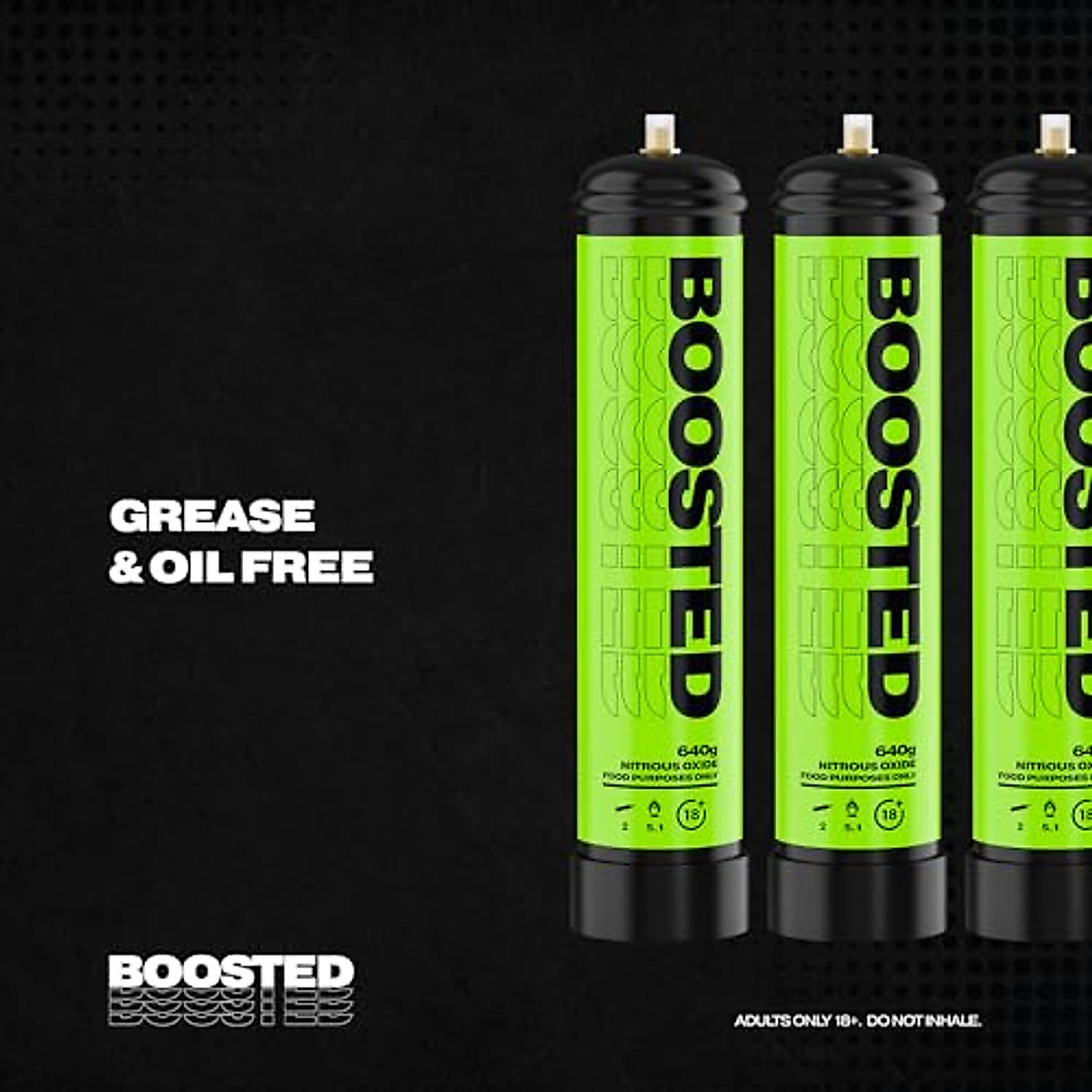 Boosted Premium Whipped Cream Charger 640g 1.1L - Food Grade Nitrous Oxide Tank Pure Flavored N2O Chargers - for Any Standard Whipping Cream Dispenser – (1 Cylinder)