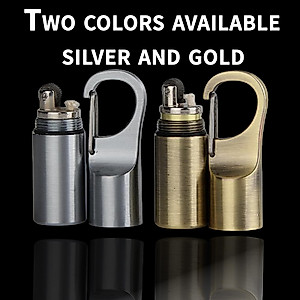 KAIEOMGN Cool Permanent Match Lighter Refill, Creative Mini Portable Hook-and-Loop Waterproof Vintage Trench Lighters, Unique Gifts for Men Camping Candles (No Kerosene) (Gold)