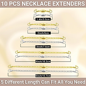 MKCYD Necklace Extender with Magnetic Clasps Chain Extenders for Necklaces,Gold and Silver Magnetic Necklace Clasps and Closures with Necklace Extenders Bracelet Extender Necklace Extension