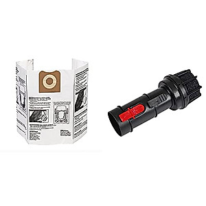 RIDGID - 23743 VF3502 High Efficiency, Dry Pickup Dust Bags for 12-16 Gallon Wet/Dry Vacuums & WORKSHOP Wet/Dry Vacs Vacuum Diffuser WS25025A 2-1/2-Inch Diffuser Shop Vacuum attachment, Black