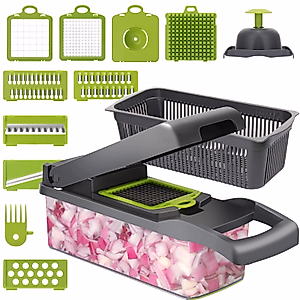 Marvelity Vegetable Chopper, Onion Chopper, Multi 11-in-1 Food Choppers, Vegetable Slicer Cutter, Chopper for onion tomato fruit, Mandoline Slicer Cutter Chopper, perfect kitchen gift