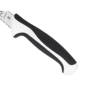 Mercer Culinary White Millennia Handle, 6" Utility Knife (Wavy Edge)
