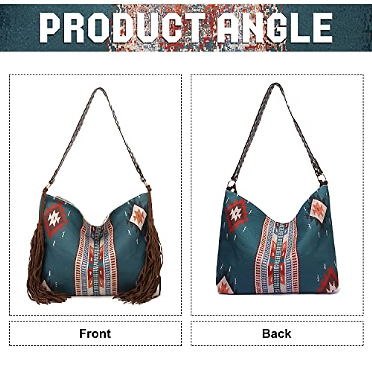 Emprier Women's Vintage Canvas Hobo Handbags Tassel Tote Purses Large Capacity Shoulder Bag Ethnic Travel Handbags