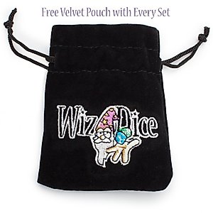 Wiz Dice Series II - Polyhedral Dice Set for Tabletop RPG Adventure Games with a Dice Bag - DND Dice Set, Suitable for Dungeons and Dragons, MTG and Dice Games Alike - Swamp Ooze - 7 ct