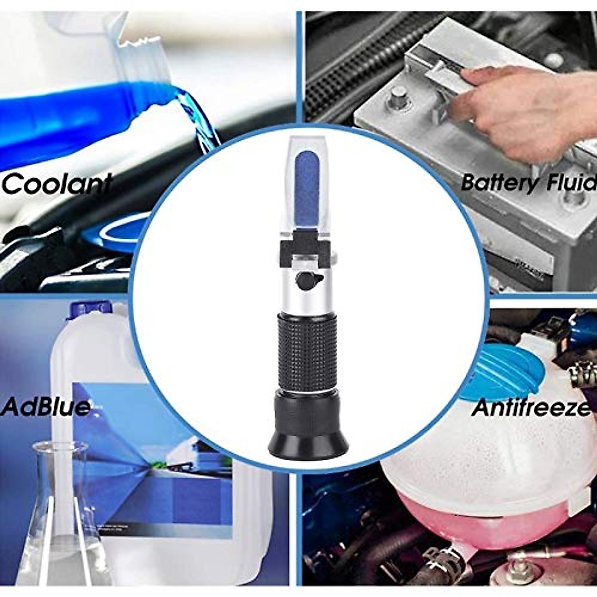 Vomeko,4 in 1 Antifreeze Refractometer, Car Fluids RefractometerDevice,Aluminium Alloy Freezing Point Temperature Tester Device