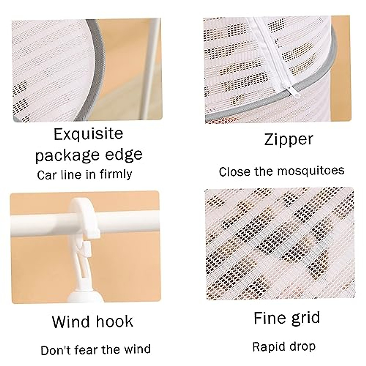 LokweeTal Herb Drying Rack Net 3 Layers Collapsible Mesh Hanging Clothes Drying Racks Windproof Hook 37x23.62x15.75 in Breathable Drying Rack