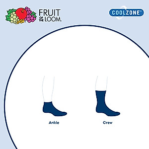 Fruit Of The Loom Boys Mesh Coolzone Crew (6 Pack) Sock, Black Assorted, Medium US