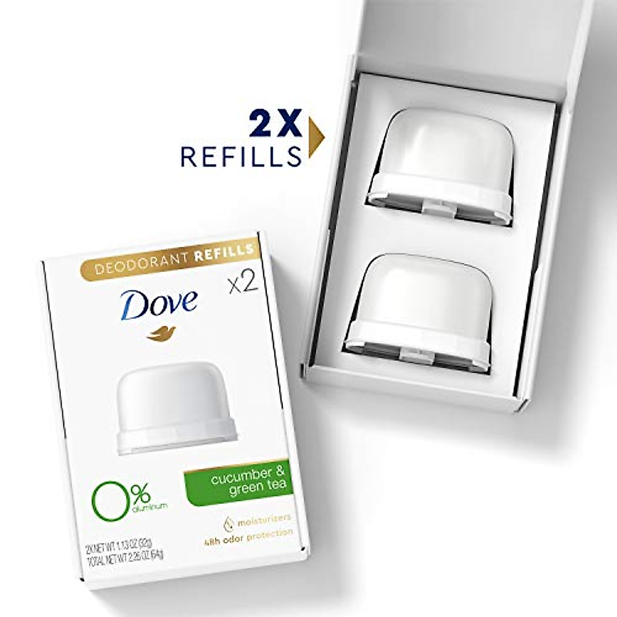 Dove Deodorant Refills Refill Kit 0% Aluminum Sensitive Aluminum Free Deodorant, 1.13 oz