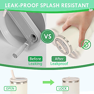 30oz & 20oz Replacement Lid for Stanley IceFlow Stainless Steel Tumbler Flip Straw, 2 PCS Spill Proof Lid Fit for Stanley IceFlow, Leak-Proof Splash Resistant Replaceble Cover Cap, Lvory*2