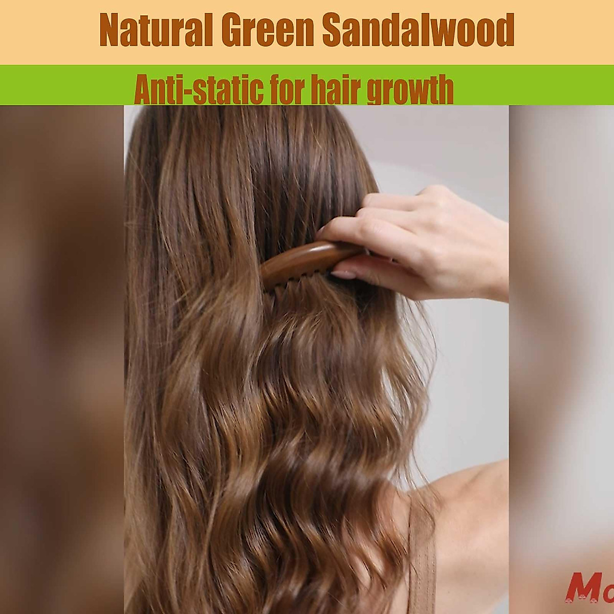 The Moreinday Wide Tooth Wooden Scalp Detangling Hair Comb for Women and Men - Green Sandalwood