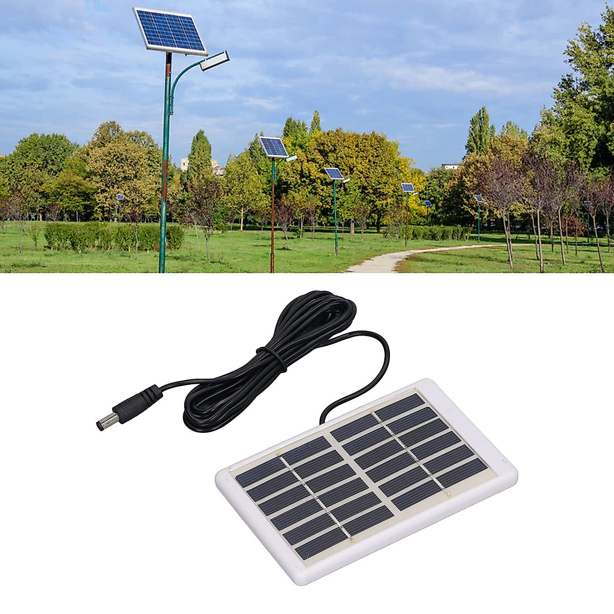 Portable Solar Panel 1.2W 6V 9V Polysilicon Crystals DC Interface Solar Charger Panel for Solar Water Pumps, Solar Lawn Lights