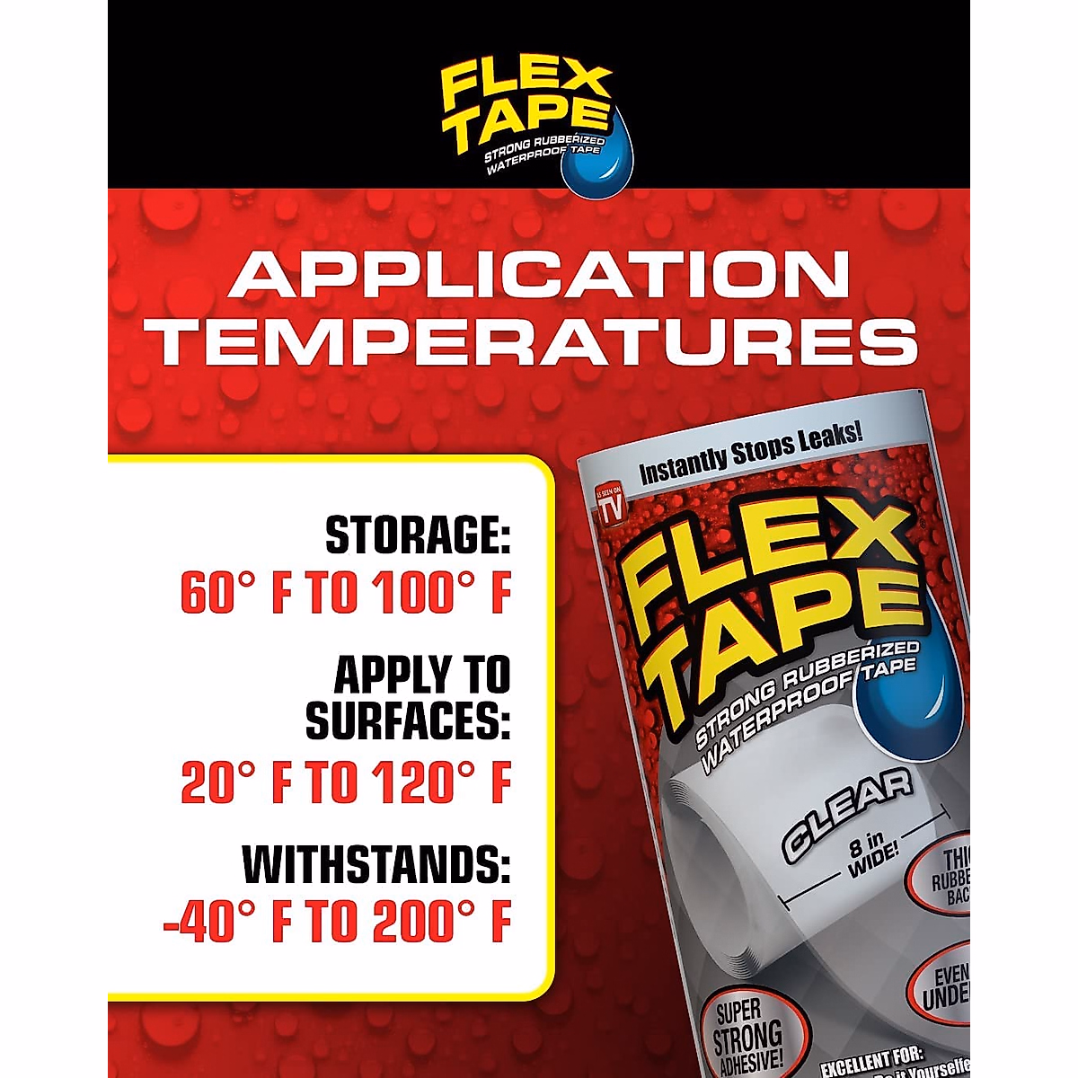 Flex Tape, 4 in x 5 ft, Black, Original Thick Flexible Rubberized Waterproof Tape - Seal and Patch Leaks, Works Underwater, Indoor Outdoor Projects - Home RV Roof Plumbing and Pool Repairs