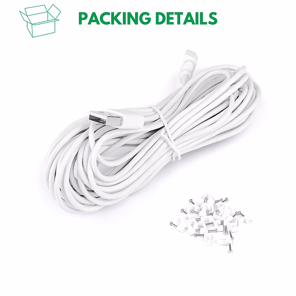 Zeshbit 25ft/7.5m Power Cable for Blink Mini Security Camera, Extension USB Cable Continuously Charging Your Blink Mini Indoor Plug-in Smart Camera (Plug and Camera are Not Included)