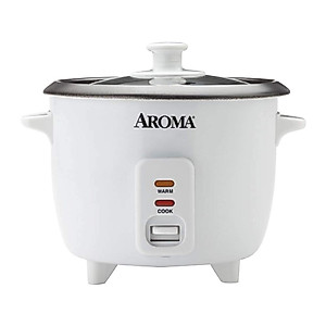 Aroma Housewares 4-Cups (Cooked) / 1Qt. Rice & Grain Cooker (ARC-302NGP), Pink & Aroma 6-cup (cooked) 1.5 Qt. One Touch Rice Cooker, White (ARC-363NG), 6 cup cooked/ 3 cup uncook/ 1.5 Qt.