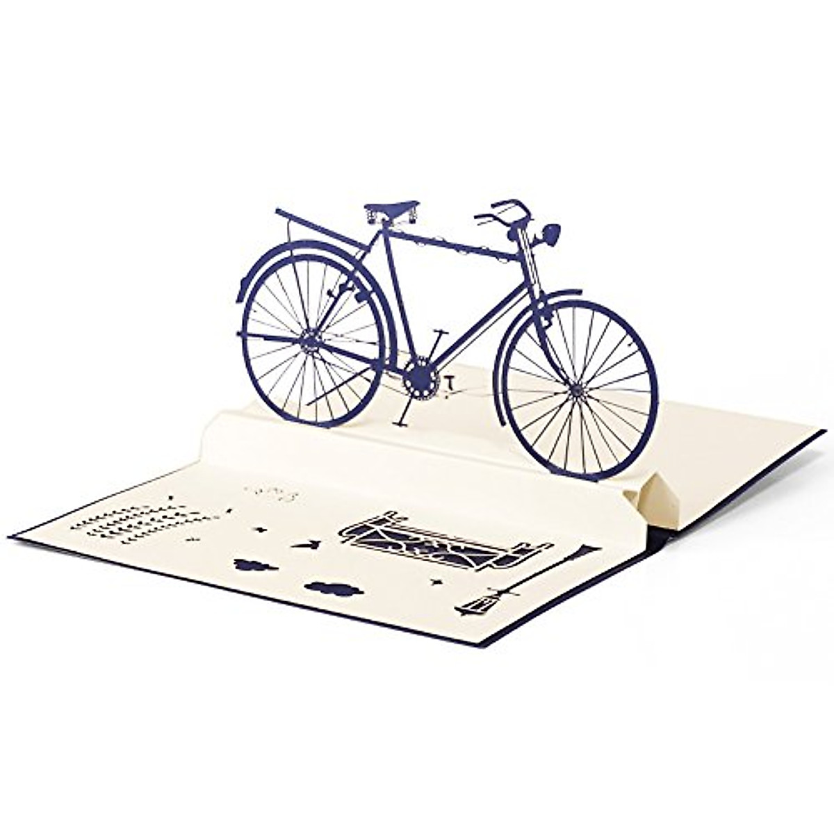 Paper Spiritz Retro Bicycle Pop up Cards Birthday, 3D Mother's Day Cards, Anniversary Thank You Wedding Greeting Card for Husband Father Brother, with Envelopes All Occasions